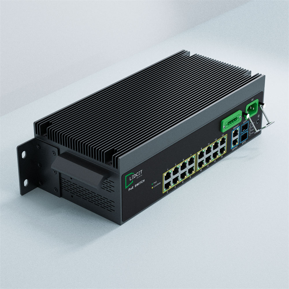 16 Port PoE LED Intelligent Switch Based On IEEE802.3BT Standard ...